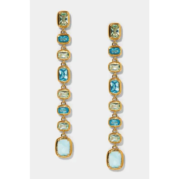 Nadri Cabarete Multi Linear Earrings - Gold