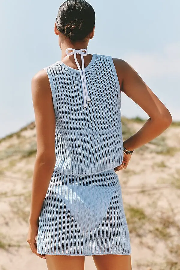 L*Space Sander Crochet Tank - Light Blue