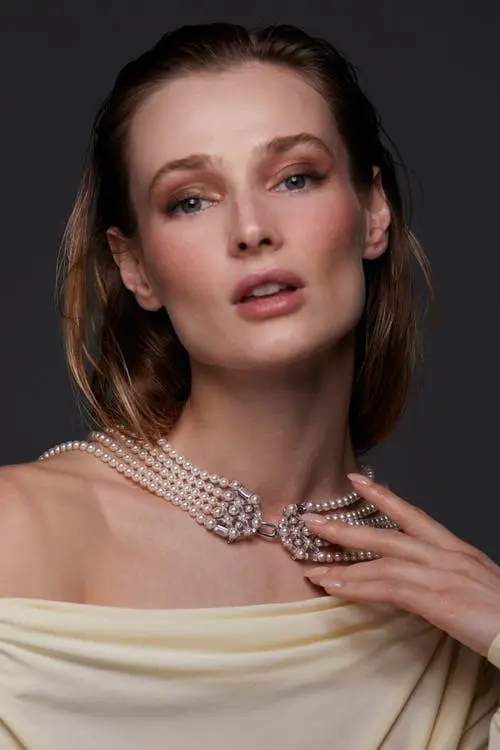Nadri Ingrid Multi Pearl Strand Double Brooch Necklace