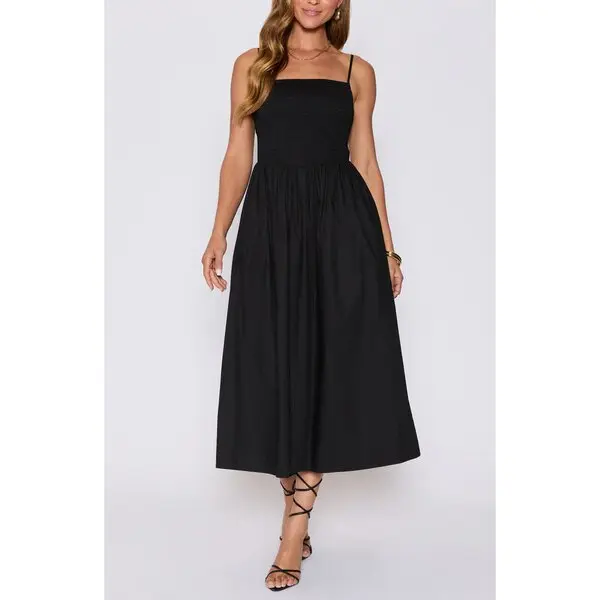 VICI Essential Smocked Cotton Midi Sundress