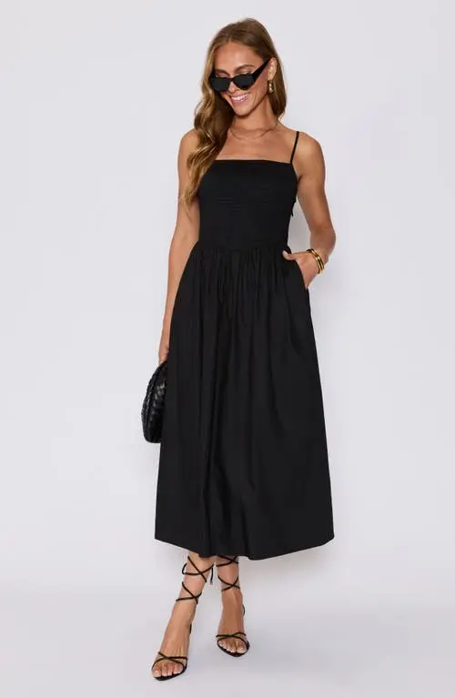 VICI Essential Smocked Cotton Midi Sundress