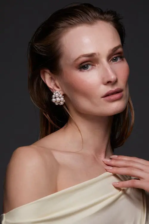 Nadri Ingrid Pearl And Cubic Zirconia Cluster Shield Earrings