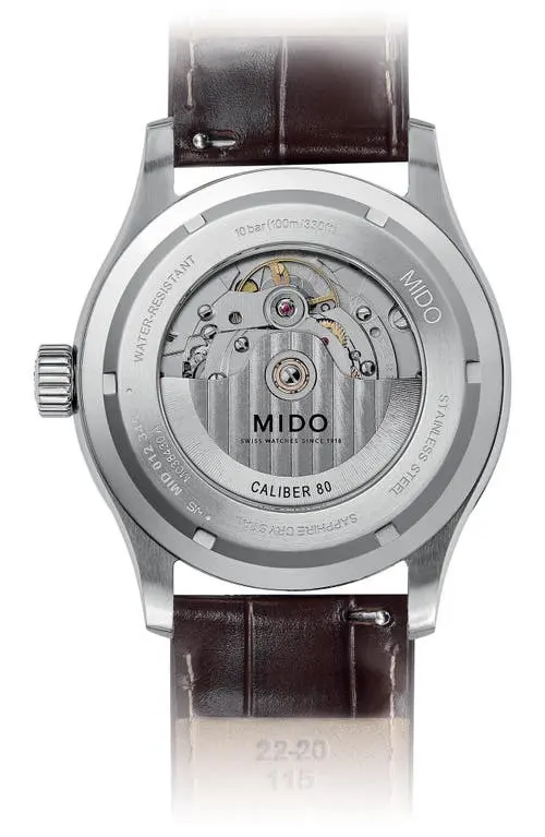 MIDO Multifort Leather Strap Watch