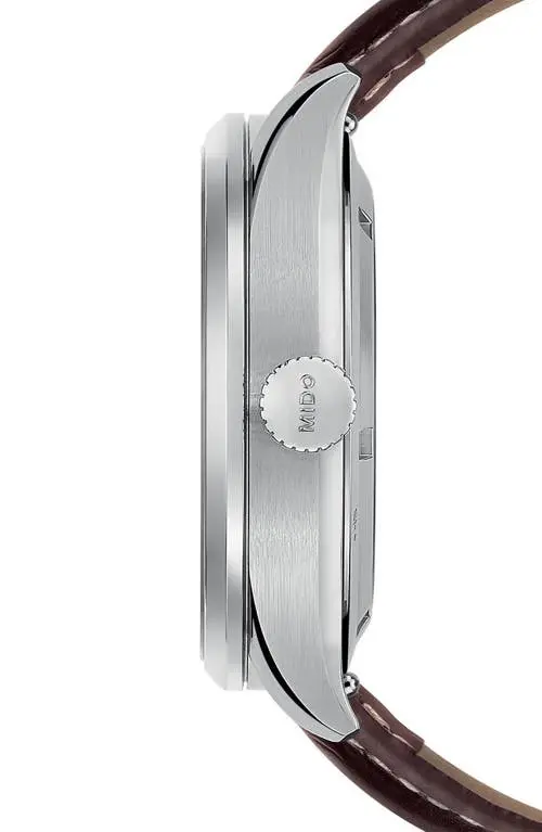 MIDO Multifort Leather Strap Watch
