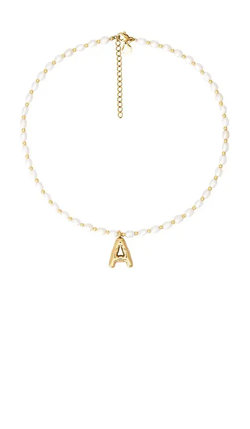 PETIT MOMENTS Dainty Ren Bubble Initial Necklace - Ivory