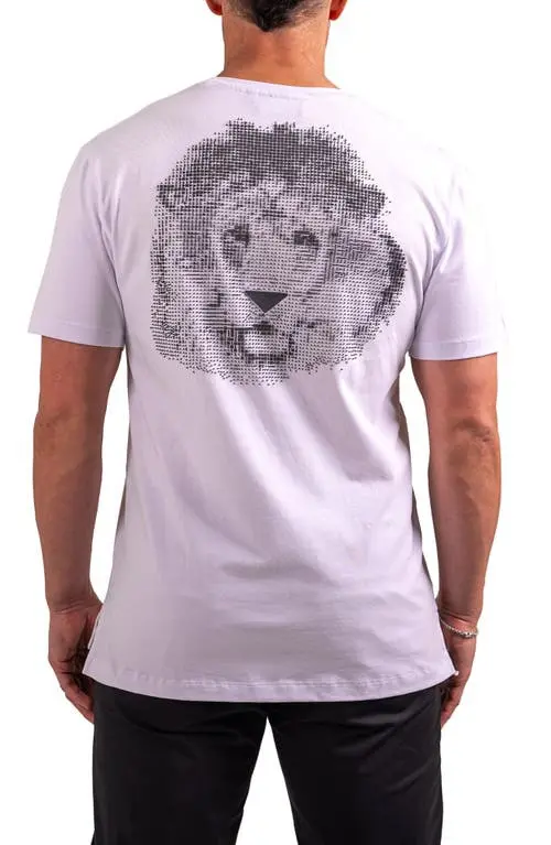 MACEOO Lion Zeus Embellished T-shirt