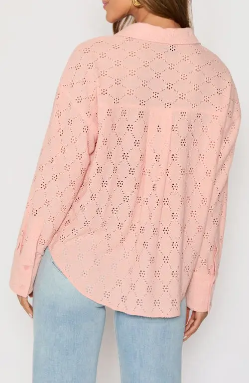 VICI Eyelet Crepe Button-up Shirt