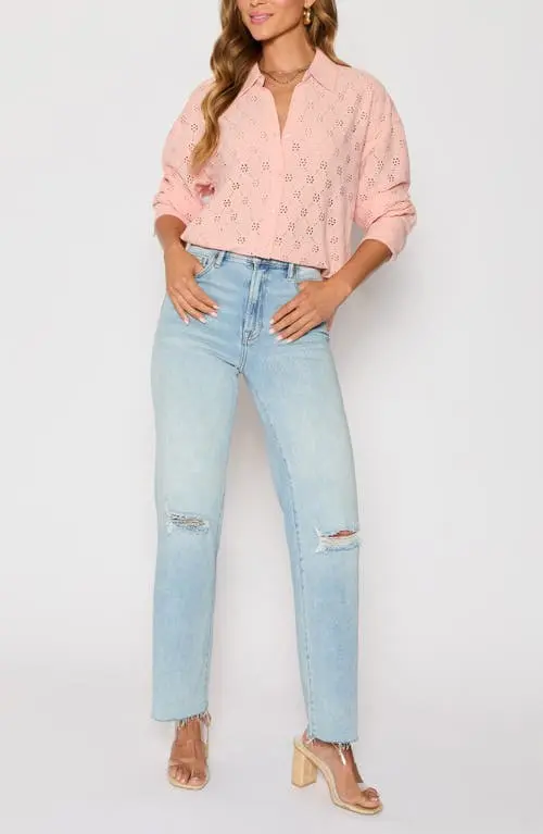 VICI Eyelet Crepe Button-up Shirt