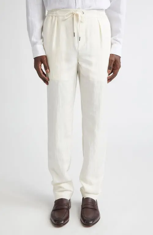 Ralph Lauren Dorset Drawstring Silk & Linen Pants - Classic Cream