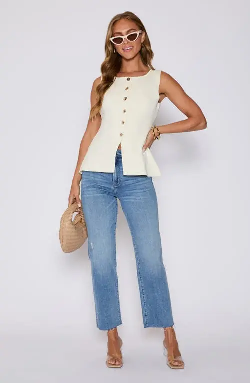 VICI Button-up Sweater Vest - Cream