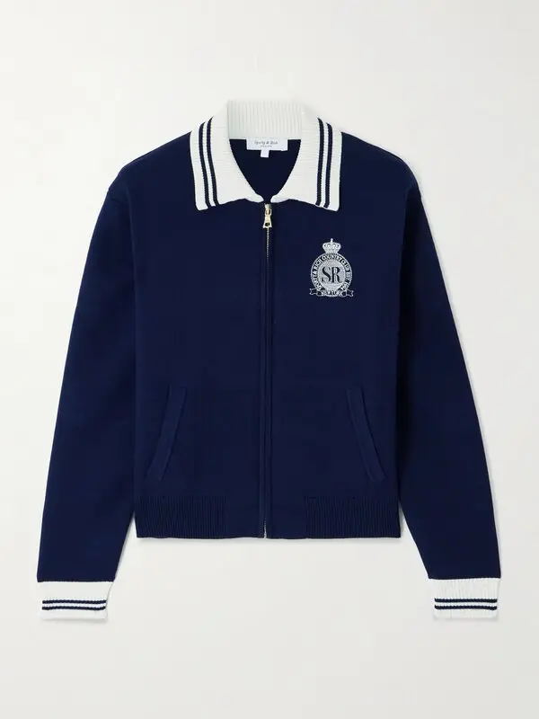 SPORTY & RICH - Royal Club Embroidered Cardigan