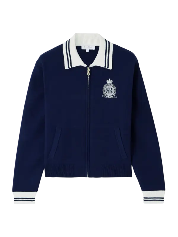 SPORTY & RICH - Royal Club Embroidered Cardigan