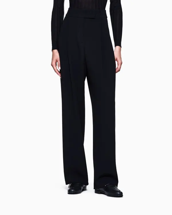 Giorgio Armani Double-pleat Virgin Wool Trousers