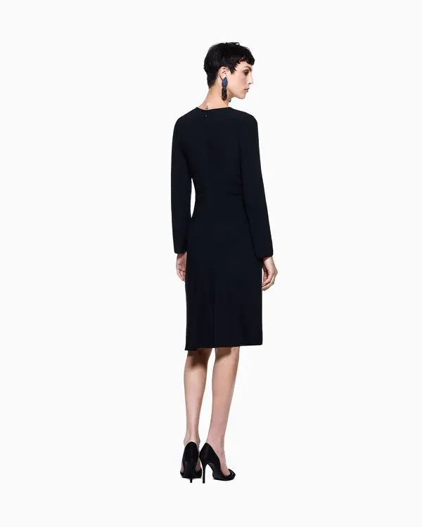 Giorgio Armani Viscose Cady Midi Dress - Black | Editorialist