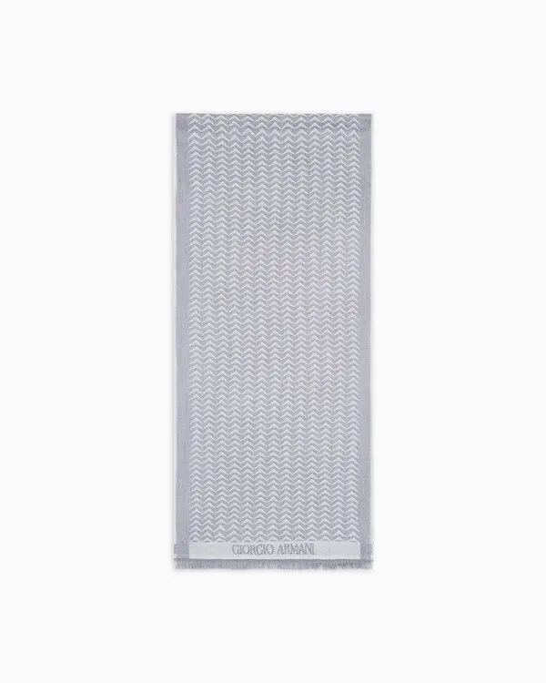 Giorgio Armani Jacquard Virgin-wool Scarf - Grey