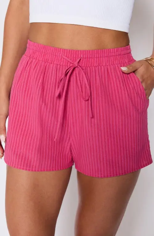 VICI Mara Striped Drawstring Waist Shorts