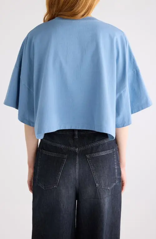 Chloé Oversized Cropped T-shirt With Logo - Airy Blue