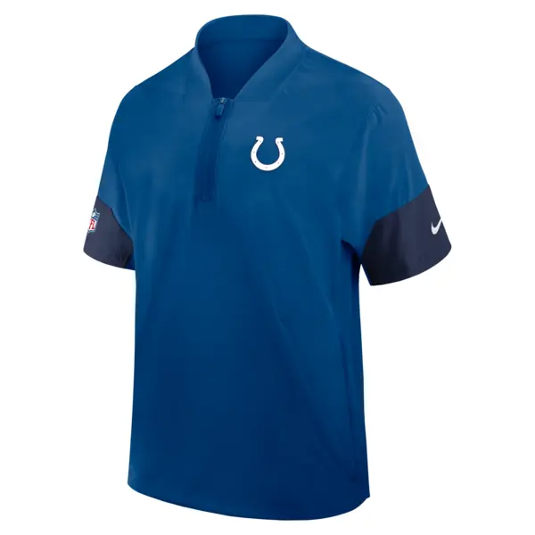 Nike Indianapolis Colts Sideline Coach Nfl 1/2-zip Short-sleeve Jacket - Blue