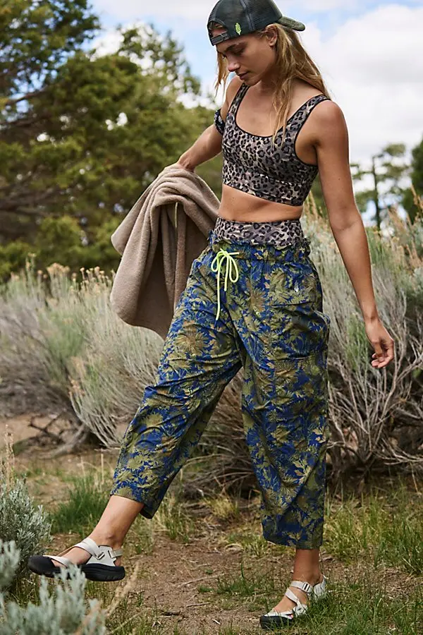 Free People In The Wild Printed Pants - Floral Camo Combo