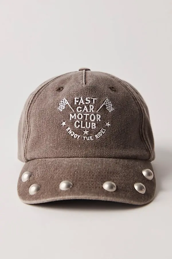 UNDERSTATED LEATHER Studded Baseball Cap - Chocolate