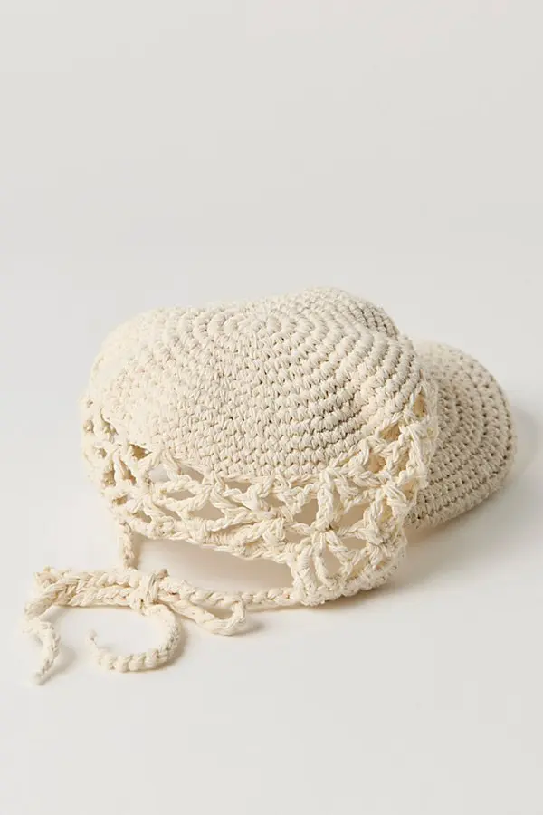 Free People Silvie Crochet Baseball Cap In Ivory - 58% Off 