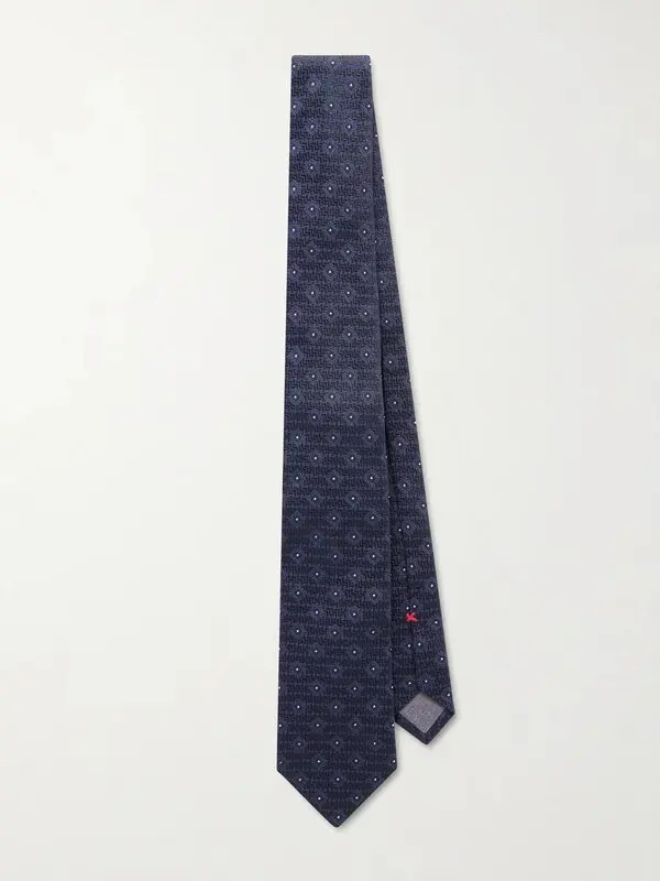 Brunello Cucinelli 8cm Silk-jacquard Neck Tie - Blue