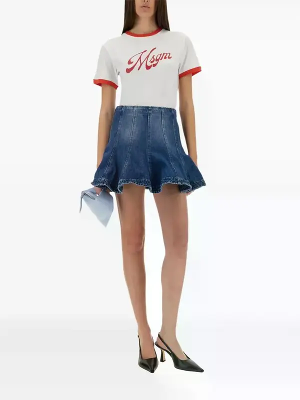 MSGM Logo-print T-shirt With Contrast Trim