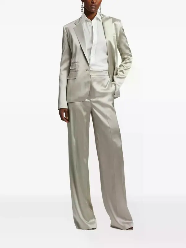 Ralph Lauren Parker Satin-finish Tailored Blazer - Silver