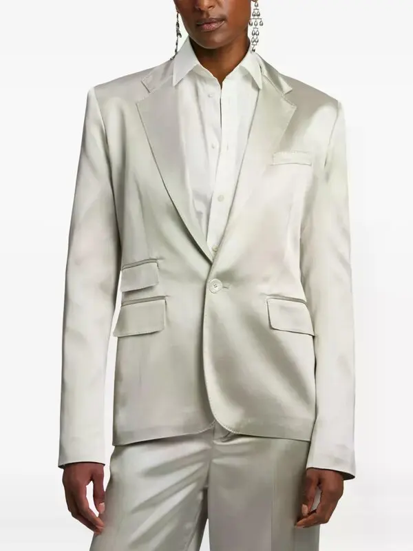 Ralph Lauren Parker Satin-finish Tailored Blazer - Silver