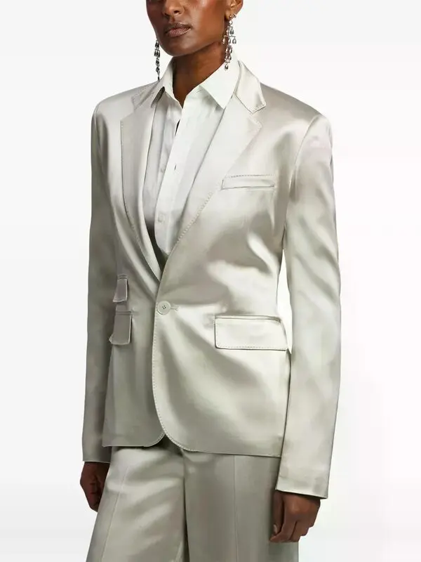 Ralph Lauren Parker Satin-finish Tailored Blazer - Silver