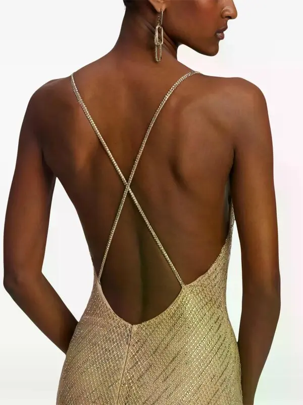 gold mesh slip dress Versace Metal Mesh Slip Mini Dress, Female, Gold, 44
