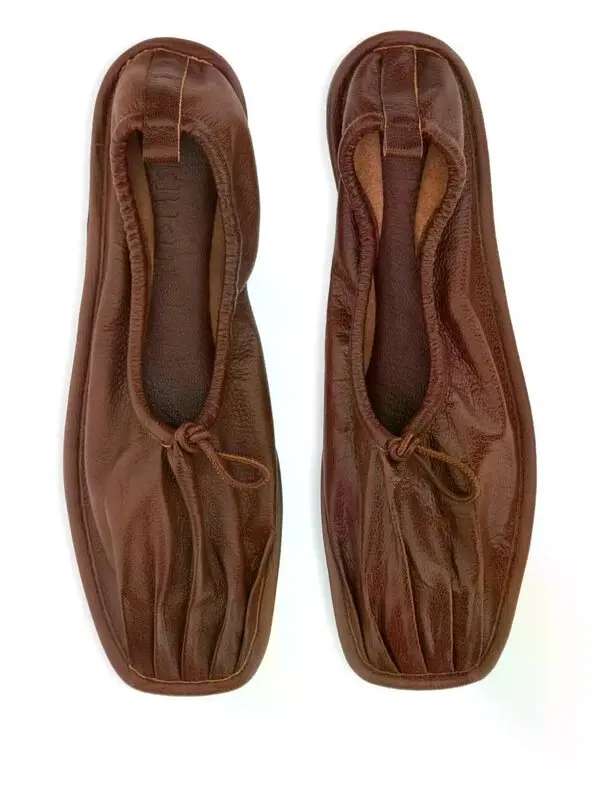 Hereu Puntera Leather Ballet Flats - Brown