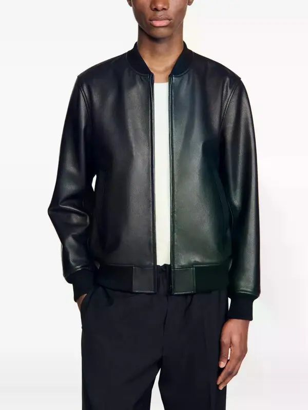 Sandro Leather Jacket - Black