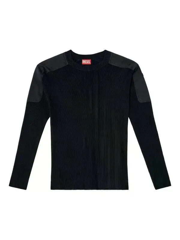 DIESEL® K-martin Ribbed Long-sleeve Sweater - Black