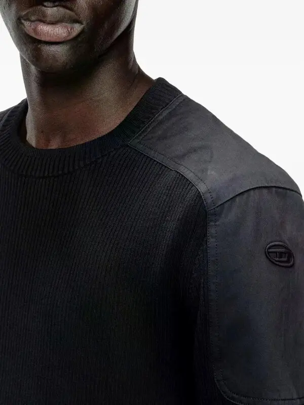 DIESEL® K-martin Ribbed Long-sleeve Sweater - Black