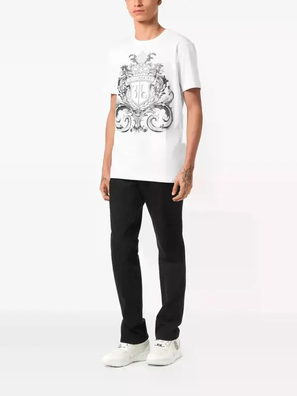 BILLIONAIRE Crest-print T-shirt - White