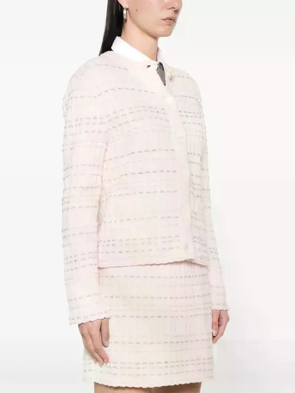 Thom Browne Seersucker Cotton Cardigan