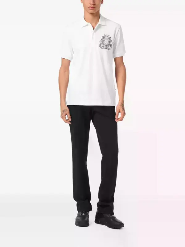 BILLIONAIRE Emblem-embroidered Polo Shirt - White