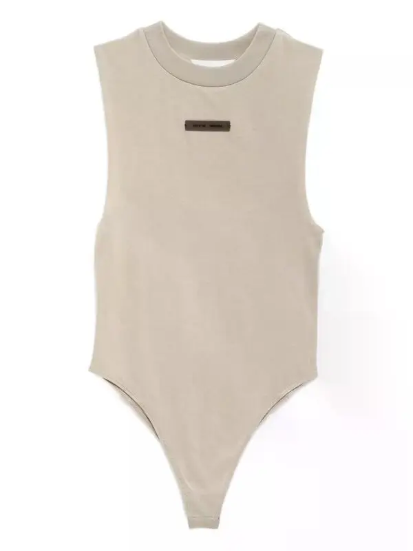 Fear Of God Sleeveless Logo-plaque Bodysuit - Neutrals
