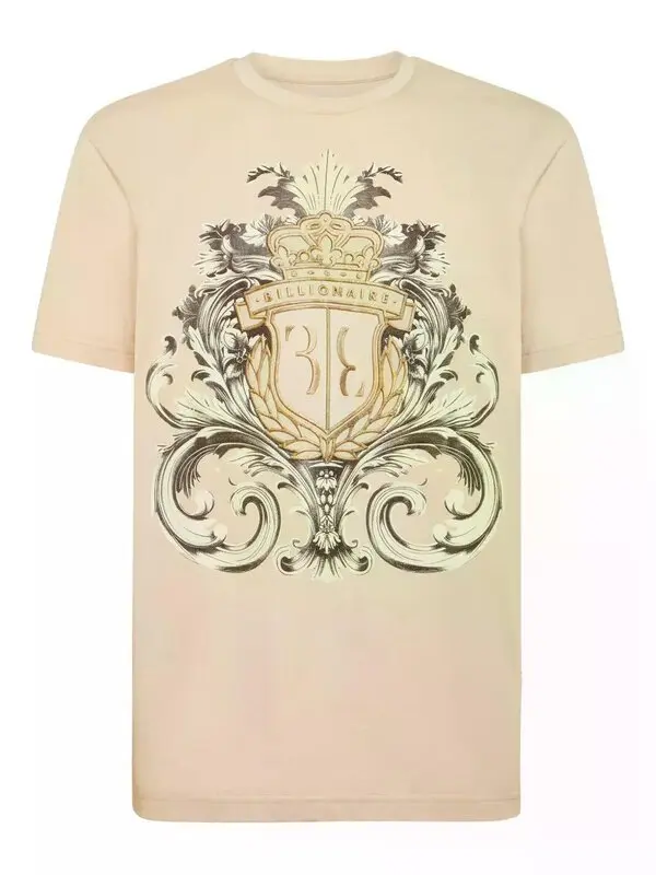 BILLIONAIRE Crest-print T-shirt - Neutrals