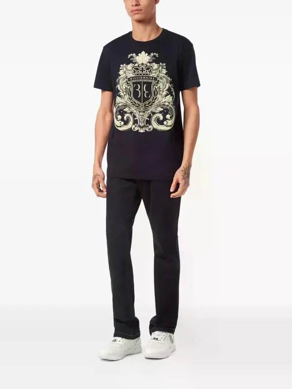 BILLIONAIRE Crest-print T-shirt - Blue
