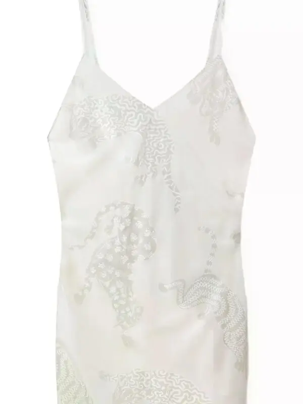 Stella McCartney Leopard-pattern Sleeveless Dress - White