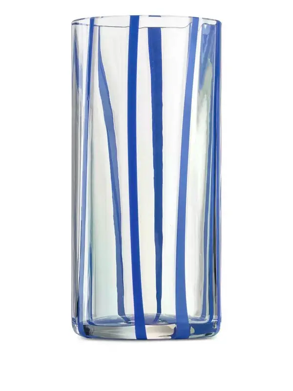 NASONMORETTI Cyrcus Striped Glass Highball - Blue