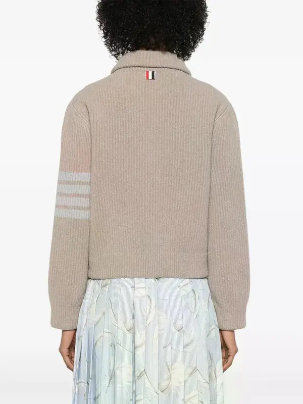 Thom Browne 4-bar Stripes Tuck Ribbed Bomber Jacket