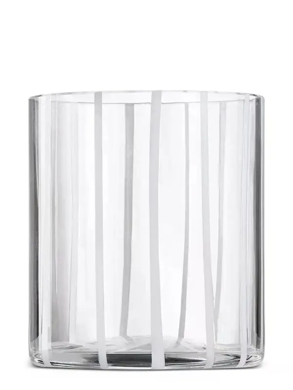 NASONMORETTI Cyrcus Glass Striped Tumbler - White