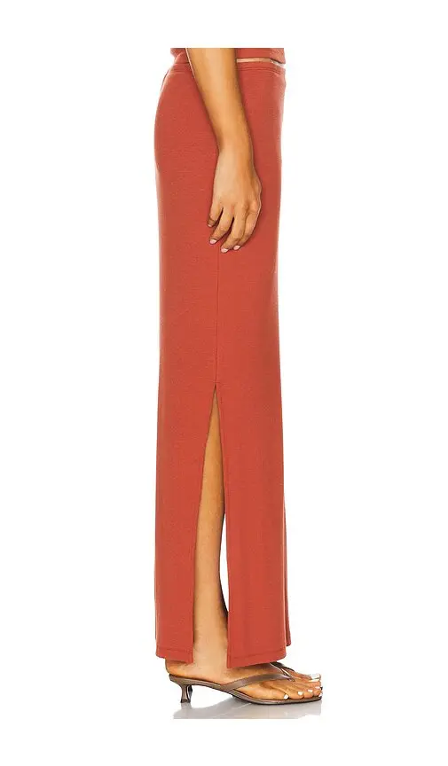 Lna Ribbed Maxi Skirt With Side Slits
