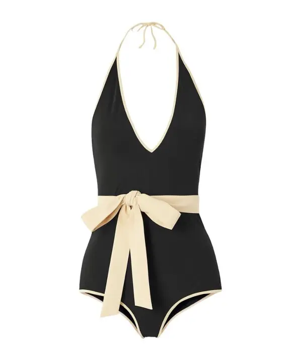 Valentino Garavani Belted Halterneck Swimsuit - Black