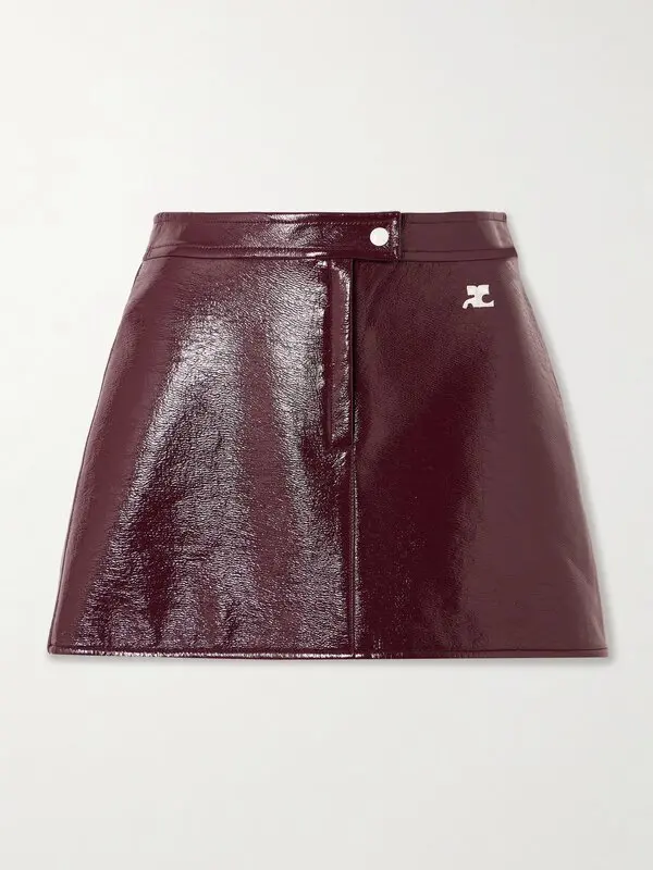 COURREGES Reedition Appliquéd Mini Skirt - Burgundy