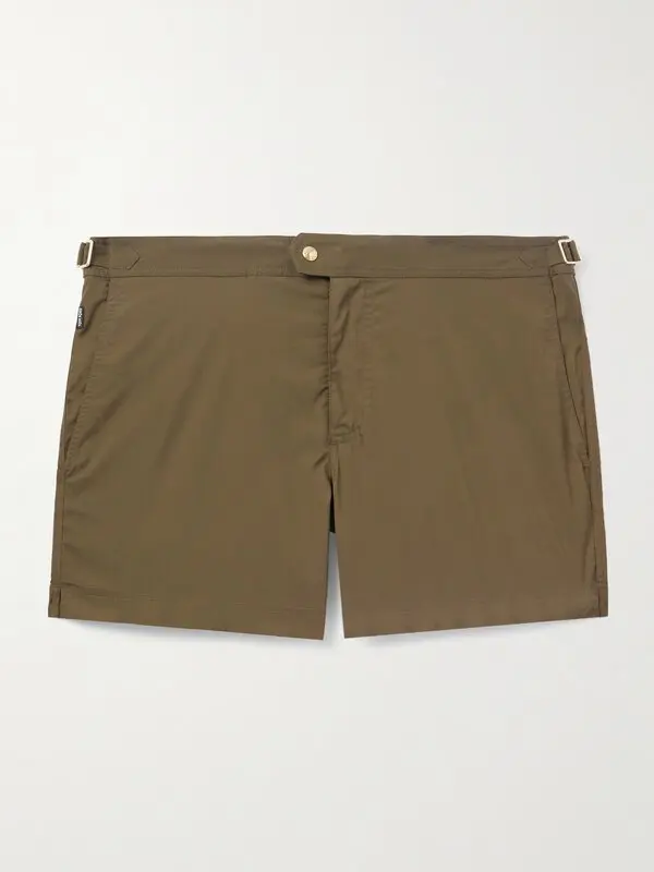 TOM FORD Straight-leg Mid-length Swim Shorts - Brown