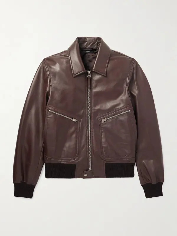 TOM FORD Leather Zip-up Bomber Jacket